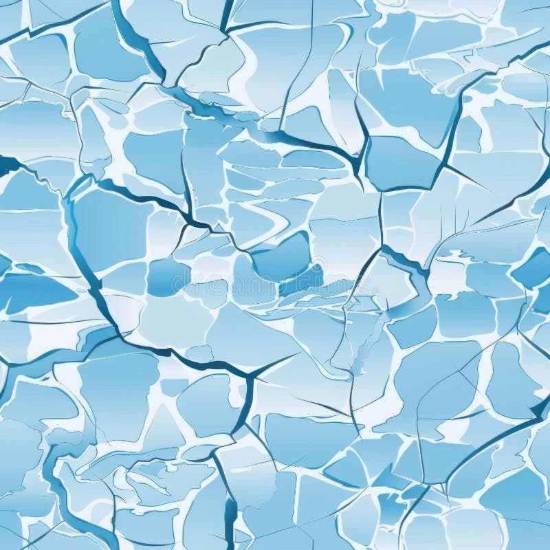 Seamless Glacier Ice Pattern with Cracks and Blue Depth Stock Image ...