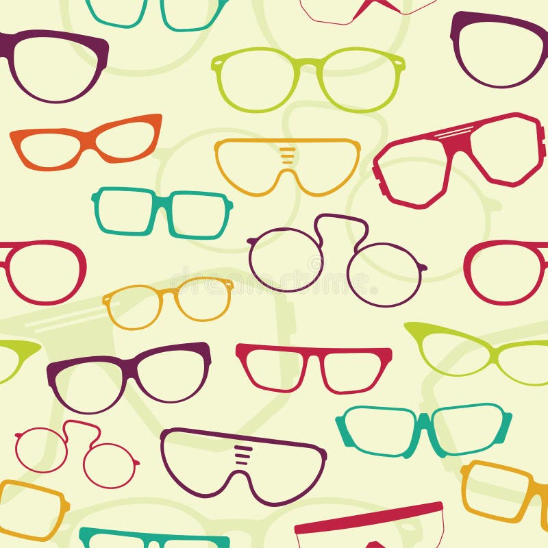 Seamless glasses pattern stock vector. Illustration of fashionable ...