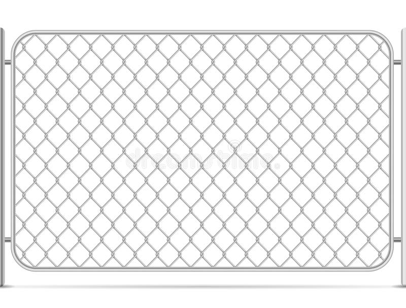 Seamless Glossy Metal Chain Link Fence on White Stock Vector ...