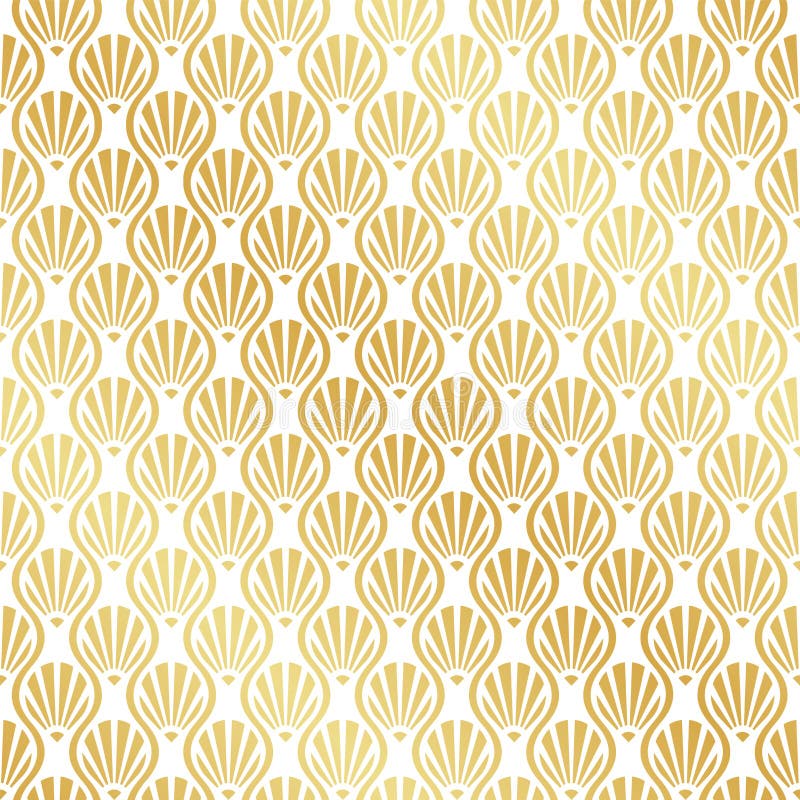 Art Deco Shell Ornament Seamless Vector Pattern Stock Vector ...
