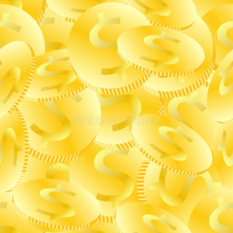 Seamless Gold Coins Background Stock Vector - Illustration of wallpaper ...