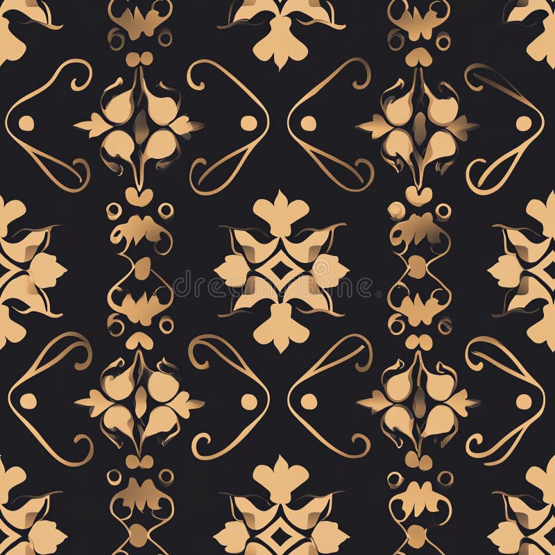 Elegant Gold Damask Pattern Seamless Texture Background for Design ...