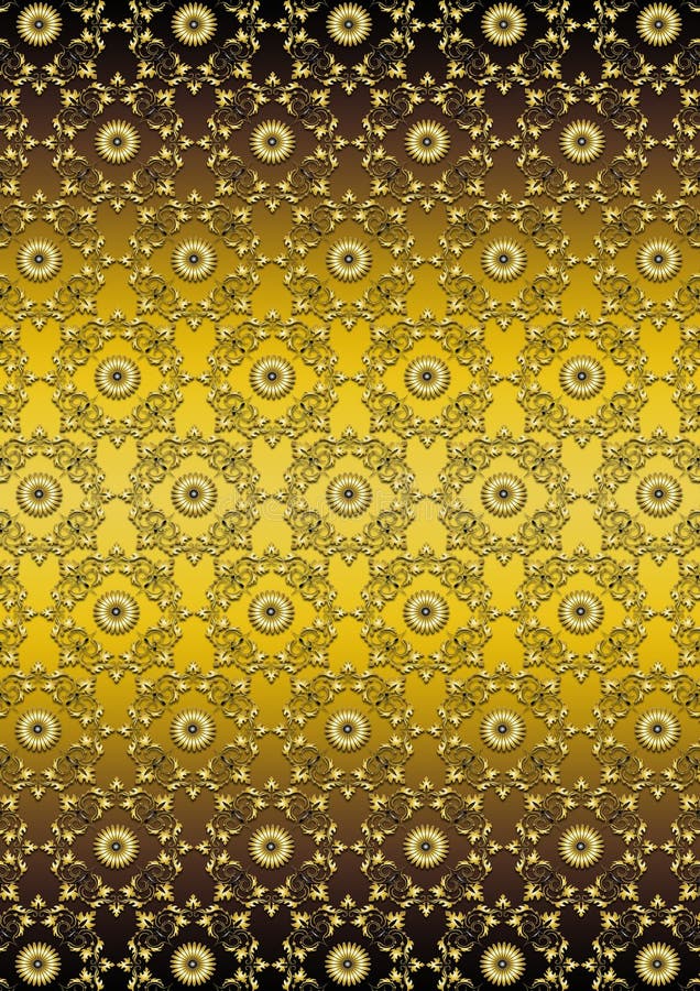 Seamless Gold Floral Pattern OnÂ gold Background Stock Illustration ...