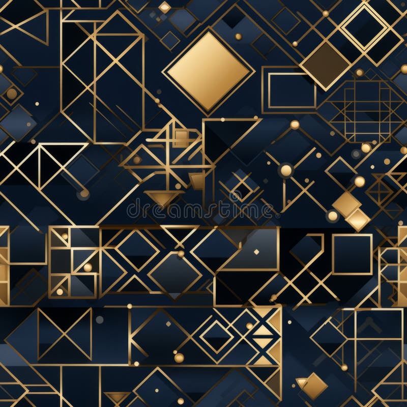 Seamless Gold Geometric Patterns Retro, Modern, and Trendy Abstract ...