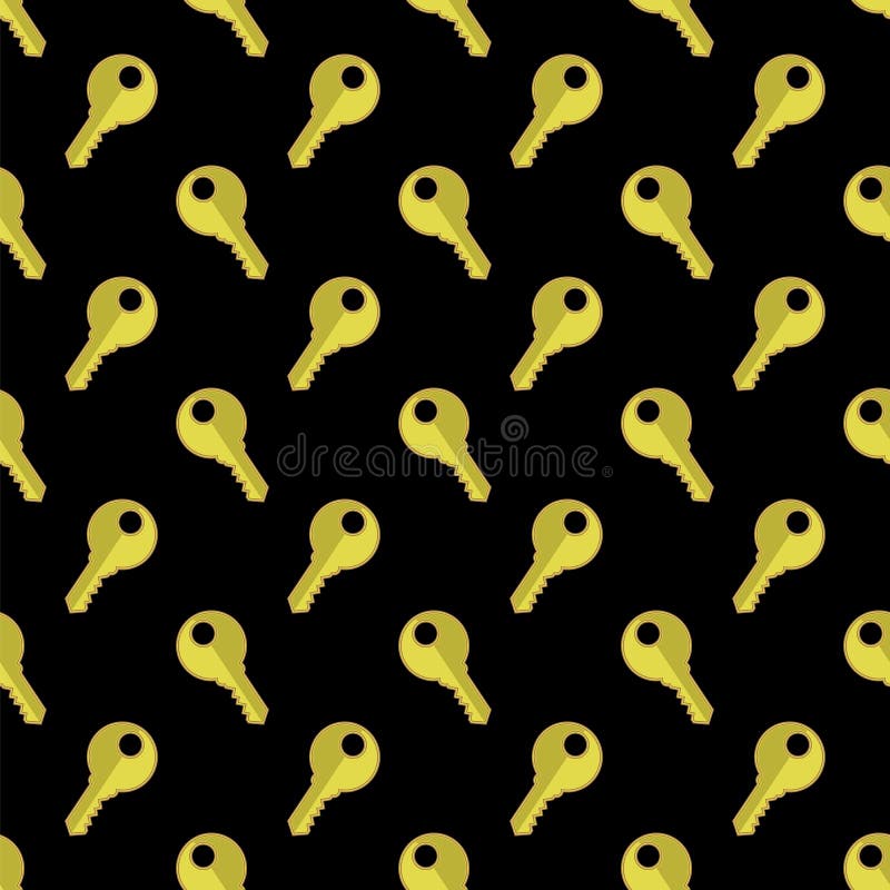 Seamless Gold Key Pattern stock vector. Illustration of chrome - 75528473