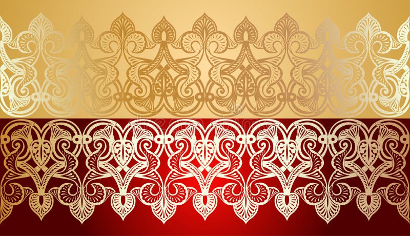 Red Gold Lace Background stock vector. Illustration of line - 4415112