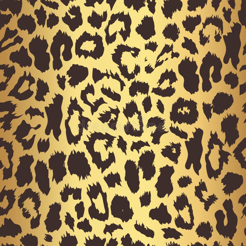 Seamless Gold Leopard Print. Vector Pattern, Texture, Background Stock ...