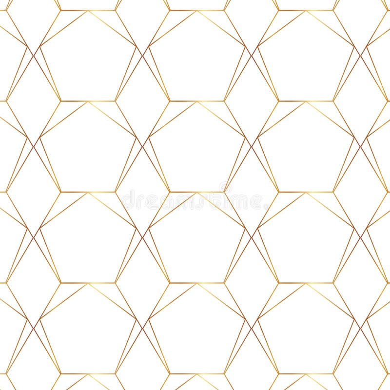 Seamless Gold Line Geometric Modern Pattern. Background with Rhombus ...