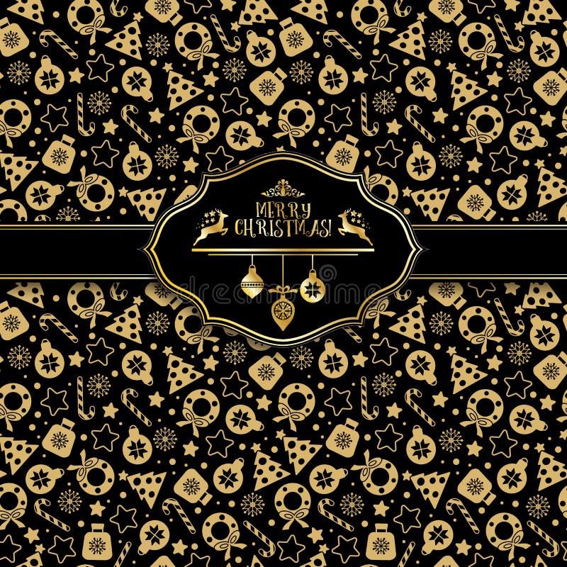 Seamless Gold Pattern Of Christmas Texture Stock Vector - Illustration ...