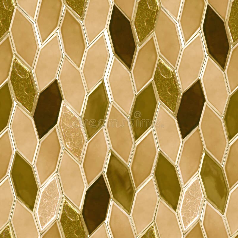 Seamless Gold Pattern Made of Precious Shiny Tiles. Yellow Ceramic ...