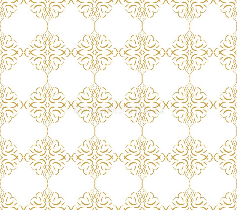 Seamless Gold Pattern in Oriental Style, Arabesques. Stock Vector ...