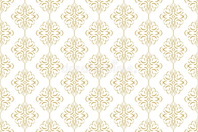 Seamless Gold Pattern in Oriental Style, Vertical Seamless Wallpaper. Stock Vector ...