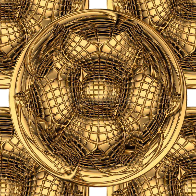 Seamless Gold Polar Geometric Pattern Decor Stock Illustration ...