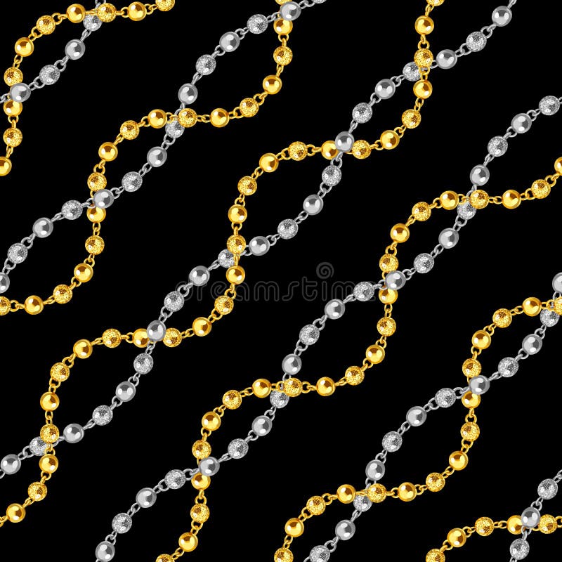 Seamless Gold and Silver Chains Pattern. Repeat Design Stock ...