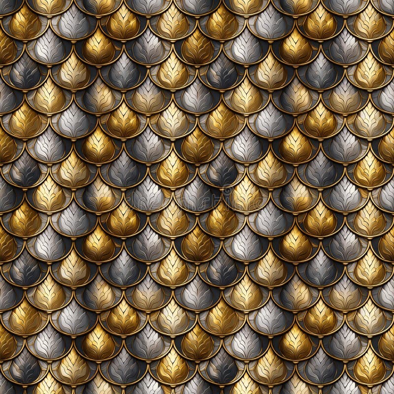 Seamless Gold and Silver Leaf Pattern Suitable for Various Crafting ...