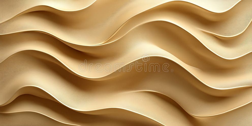 Seamless Gold Waves Pattern, Abstract Texture with Elegant Yellow Flow ...