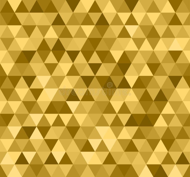 Seamless Golden Abstract Pattern. Geometric Print Composed of Triangles ...