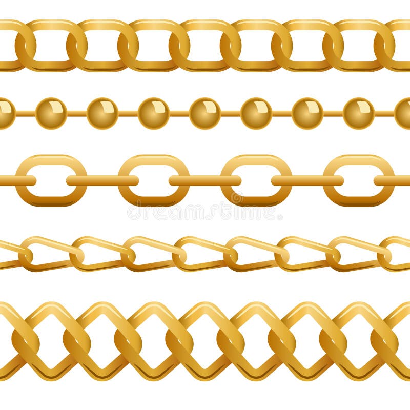 Seamless Golden Chains Template Stock Vector - Illustration of graphic ...