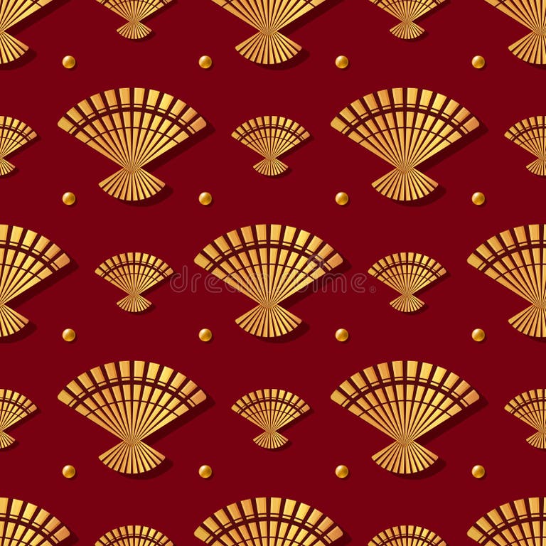 Seamless Golden Chinese Pattern, Abstract Vector Background, Decorative ...