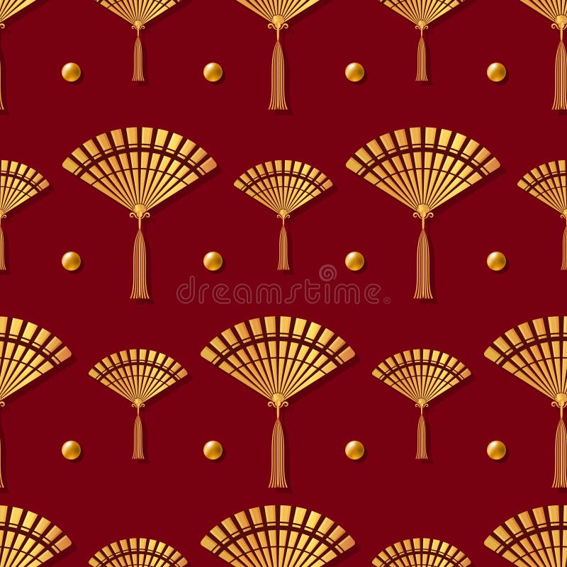 Seamless Golden Chinese Pattern, Abstract Vector Background, Decorative ...