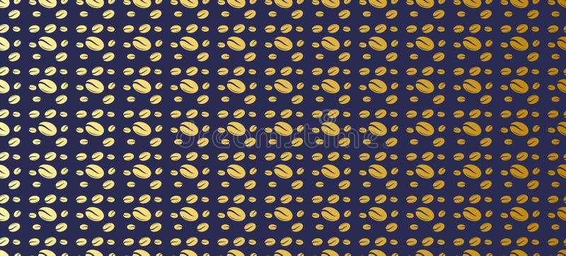 Seamless Golden Coffee Bean Pattern on Dark Background Stock Vector ...