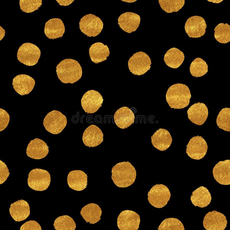 Seamless Golden Glitter Polka Dot Pattern Stock Illustration ...