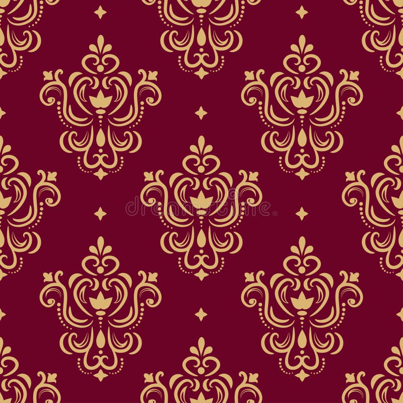 Seamless damask pattern stock vector. Illustration of flower - 127145663