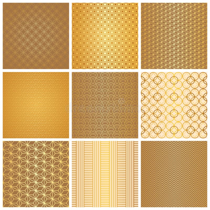 Set Metallic Seamless Patterns Stock Vector - Illustration of shone ...