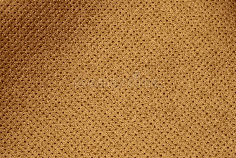 Seamless Golden Perforated Leather Texture Stock Image - Image of ...