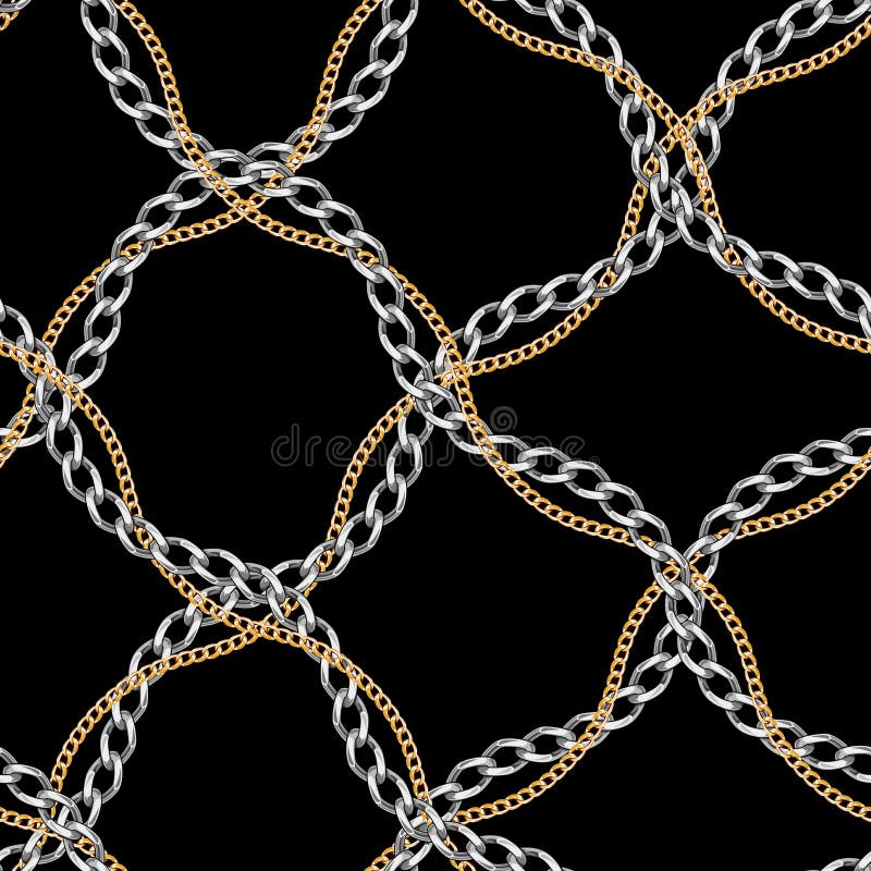 Seamless Golden and Silver Chains Designed with Diagonal Form Ready for ...