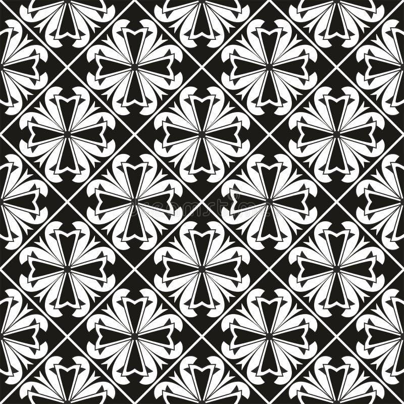 Seamless Gothic Floral Pattern with Cross Stock Vector - Illustration ...