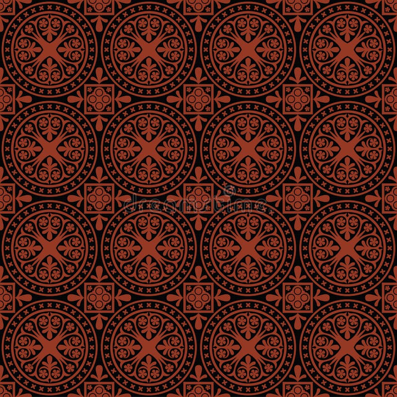 Seamless Gothic Vector Pattern Stock Vector - Illustration of black ...