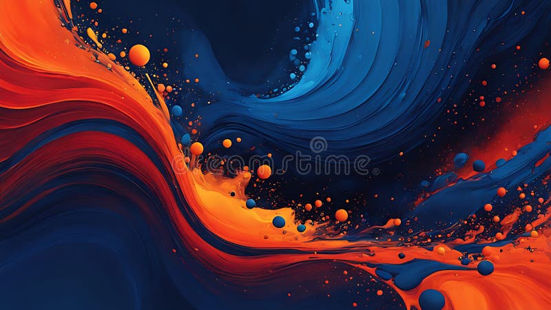 Seamless Gradient Background with Oil Paints Featuring Waves and Drops ...