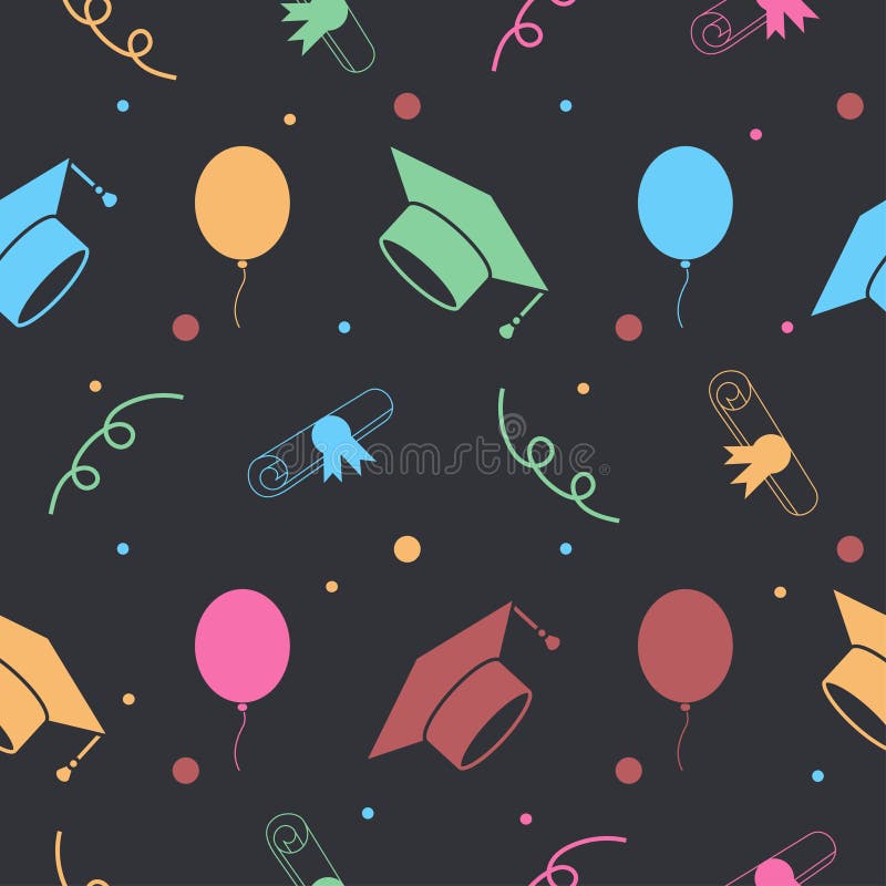 Seamless Graduation Celebration Pattern Background Stock Vector ...