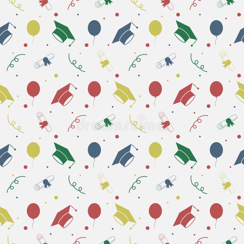 Seamless Graduation Celebration Pattern Background Stock Vector ...