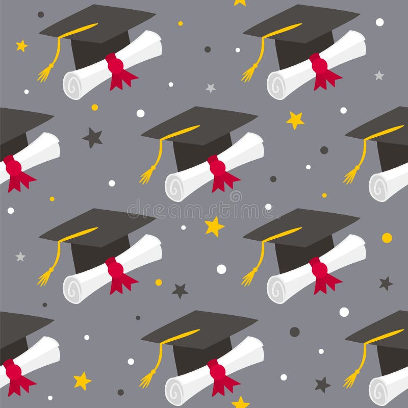 Seamless Graduation Gray Pattern with Doodle Style Elements Stock ...