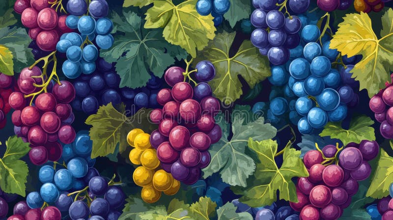 Seamless Grapevine Pattern, a Classic Vector Design for Wine, Food, and ...