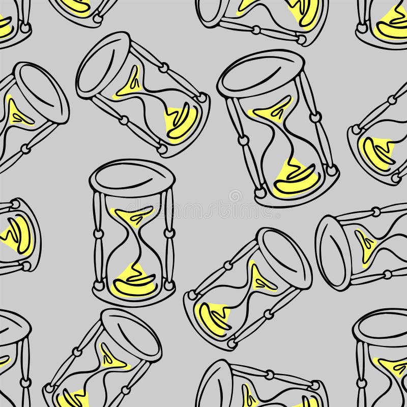 Seamless Graphic Asymmetric Background of an Hourglass on a Gray ...