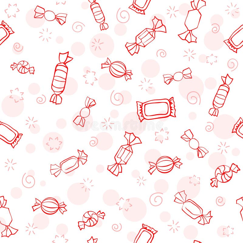 Seamless Graphic Pattern of Red Candies. Stock Vector - Illustration of ...