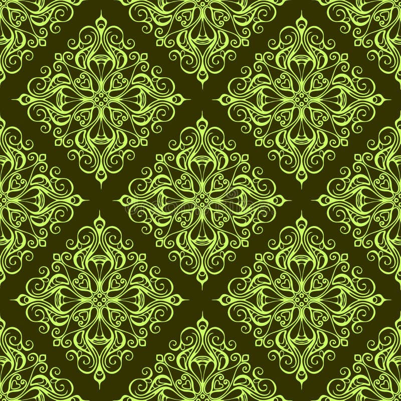 Seamless Graphic Pattern, Tile with Abstract Geometric Green Ornament ...