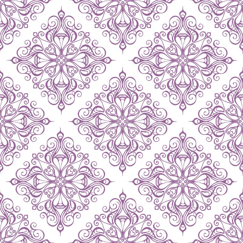 Seamless Graphic Pattern, Tile with Abstract Geometric Purple Ornament ...