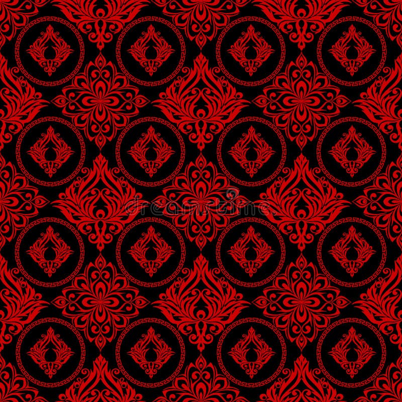 Seamless Graphic Pattern, Tile with Abstract Geometric Red Ornament on ...