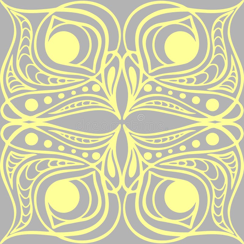 Seamless Graphic Pattern, Tile with Abstract Geometric Yellow Ornament ...