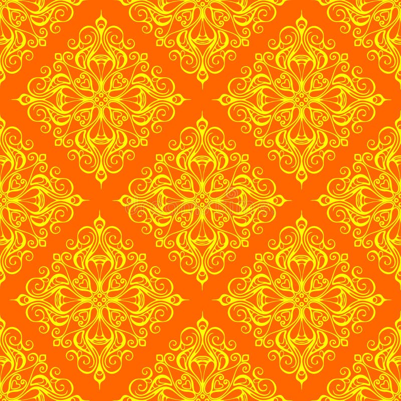 Seamless Graphic Pattern, Tile with Abstract Geometric Yellow Ornament ...