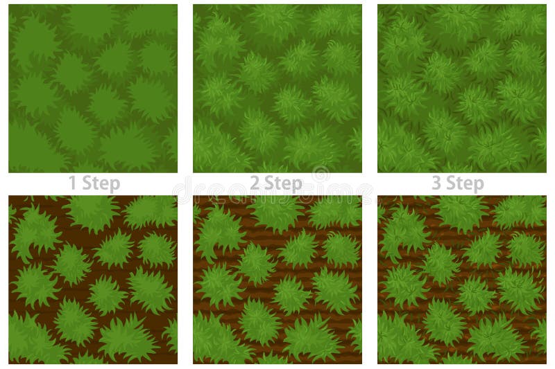 Seamless Grass Pattern, Drawing Step by Step Wallpaper Texture. Stock ...