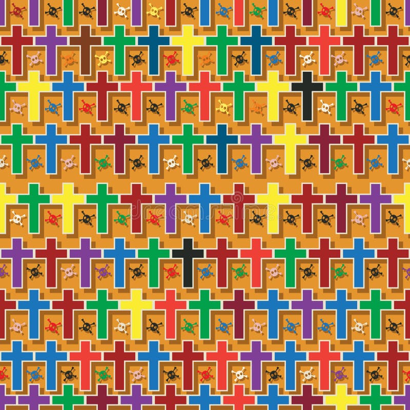 Seamless Grave Yard Pattern Stock Vector - Illustration of backdrop ...