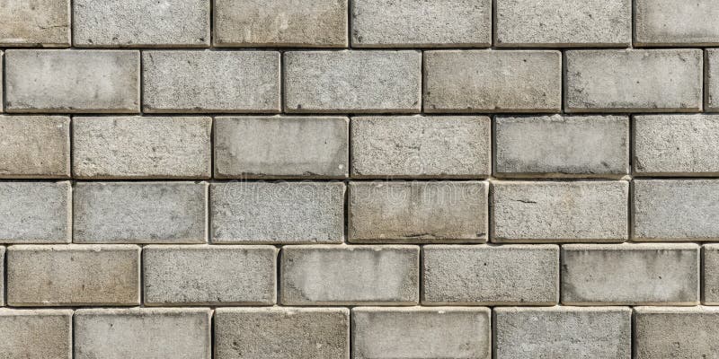 Seamless Gray Concrete Block Wall Panorama HighQuality Detailed Texture ...