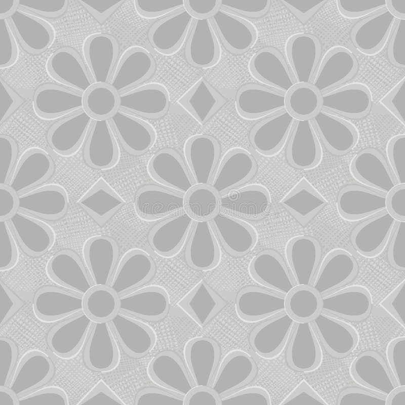 Seamless Gray Floral Background Stock Vector - Illustration of ornate ...