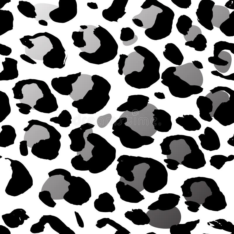Seamless Gray Leopard Pattern. Animal Skin Grunge Texture. Vector ...