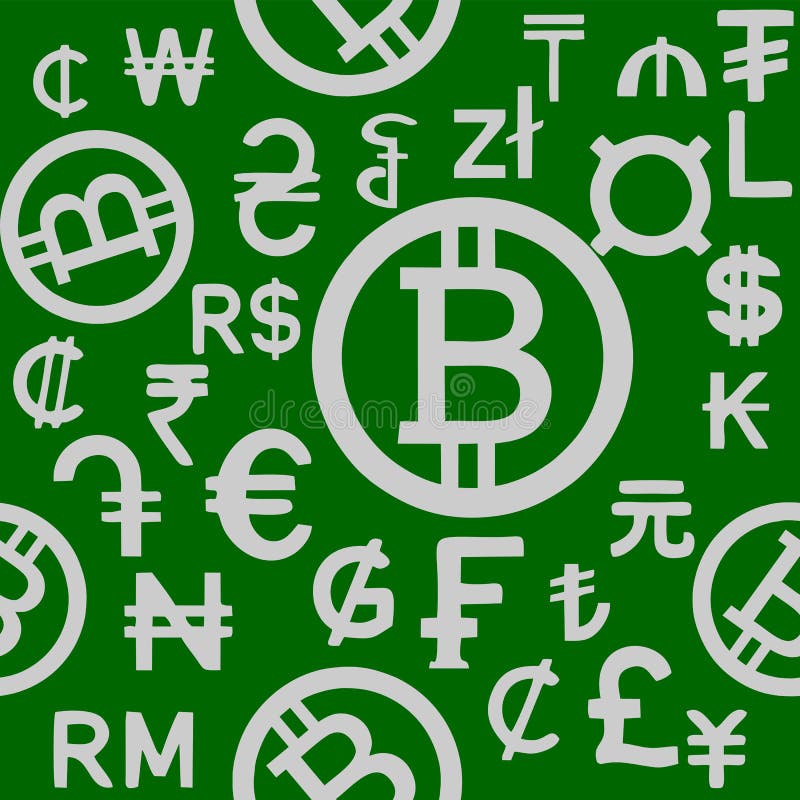 Seamless Gray Pattern Of Graphic Symbols Of Different Currencies Of The